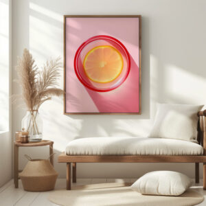 Lemonade Lemon Art Print Minimalist Pink Modern Kitchen Poster - wallartK